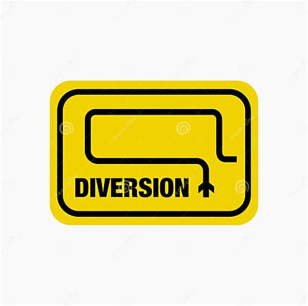 Diversion Ahead Vector Icon. Diversion Typography Plats Stock Vector ...