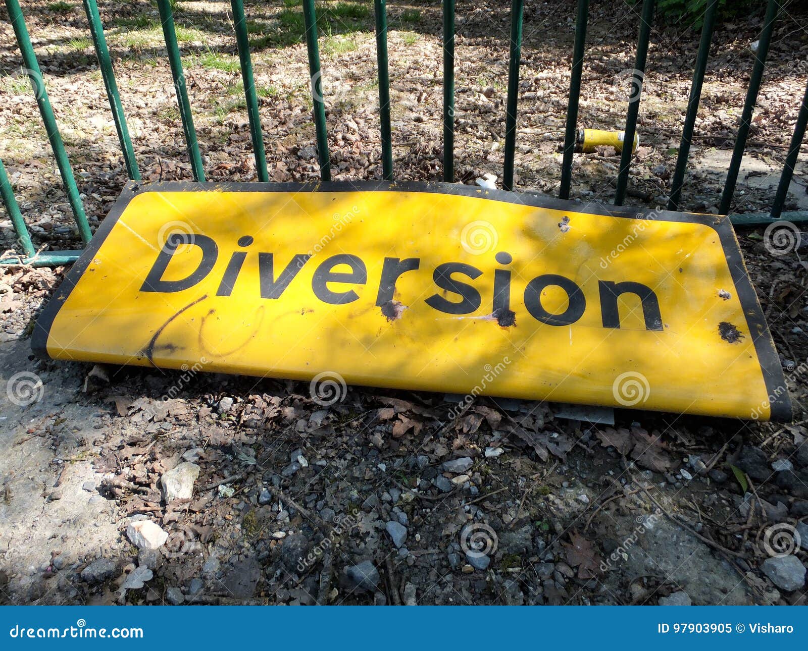 Diversion Road Sign stock image. Image of signs, closed - 97903905