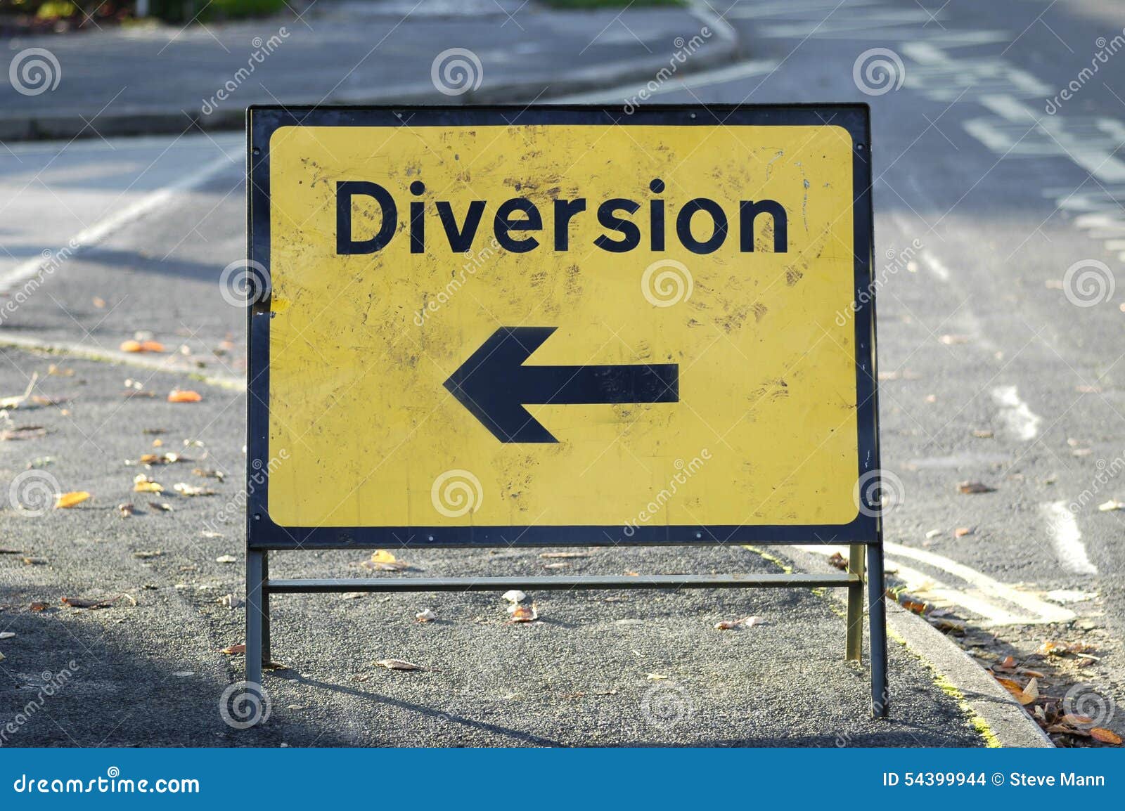 Diversion Sign In Countryside Royalty-Free Stock Photo | CartoonDealer ...