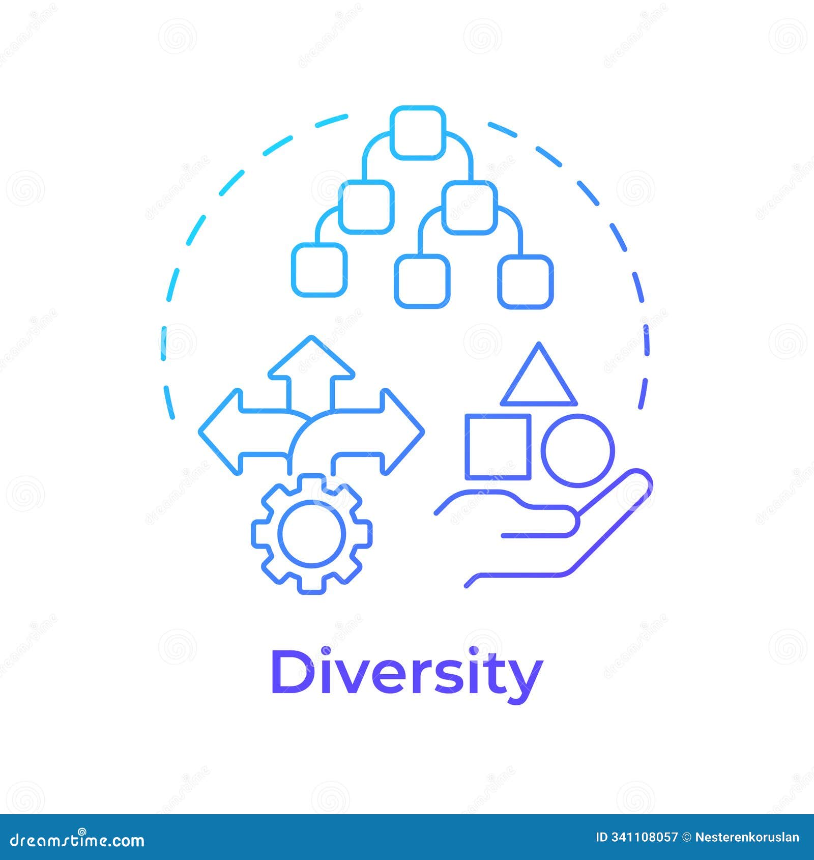 Diversity Blue Gradient Concept Icon Stock Illustration - Illustration ...