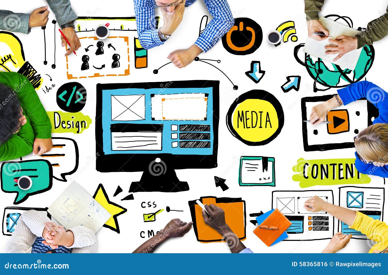 Diversity Casual People Web Design Meeting Brainstorming Concept Stock ...