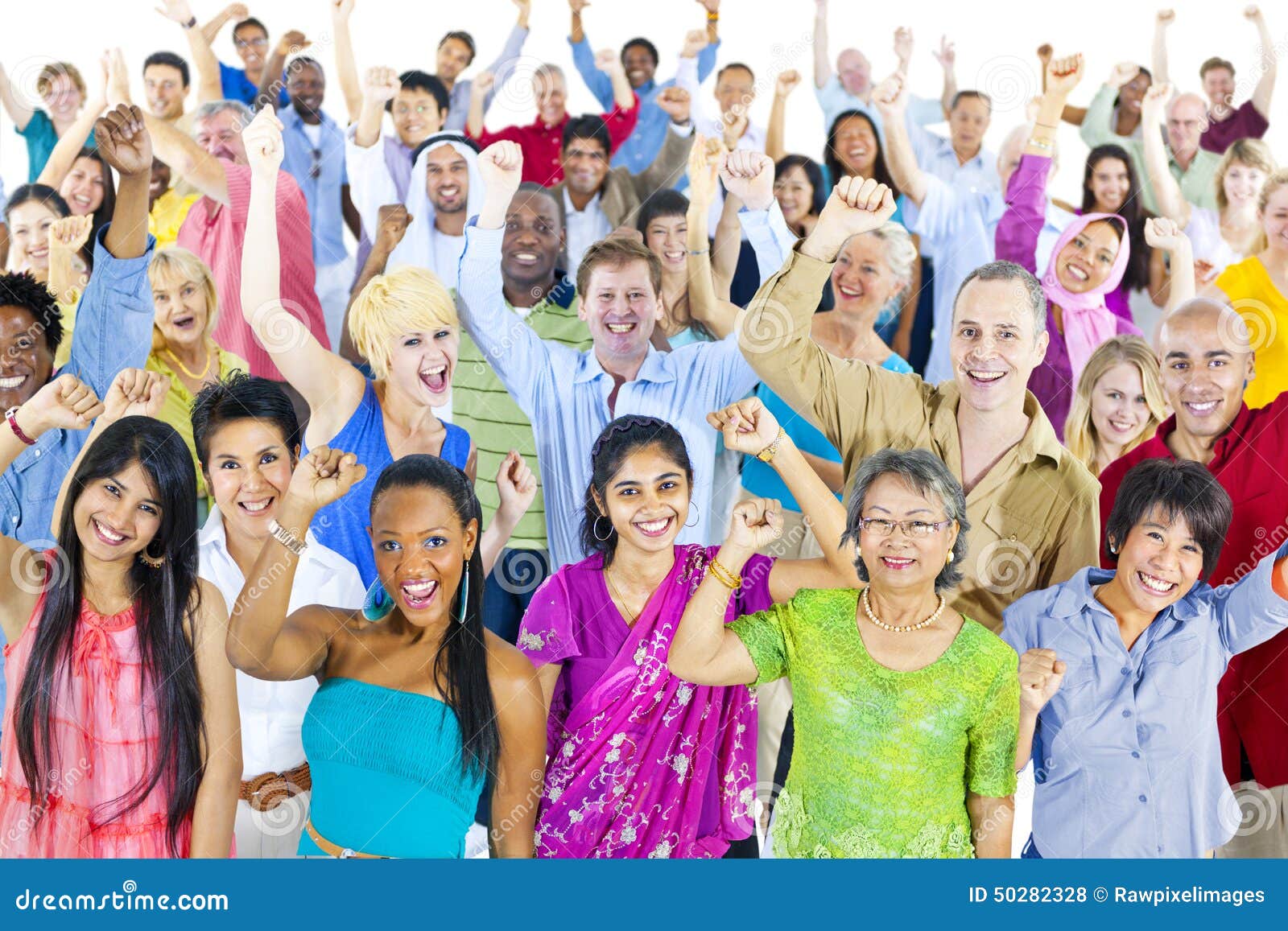 Diversity Community Celebrate Cheering Crowd Concept Stock Photo ...