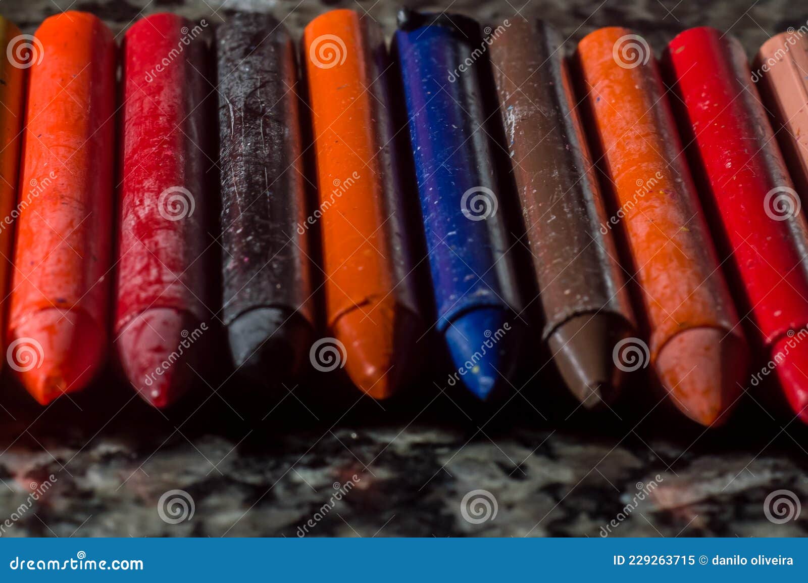 Diversity of Crayons on a Marble Table, with Copy Space and Natural ...