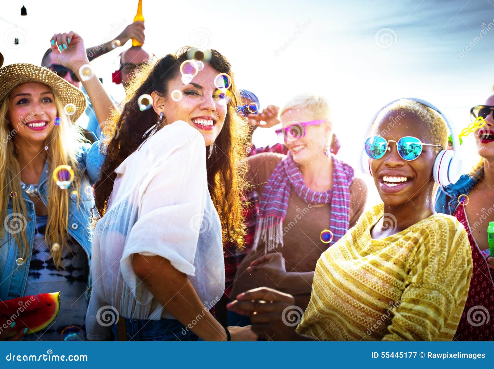 Diversity Dancing Beach Party Celebration Concept Stock Image - Image ...