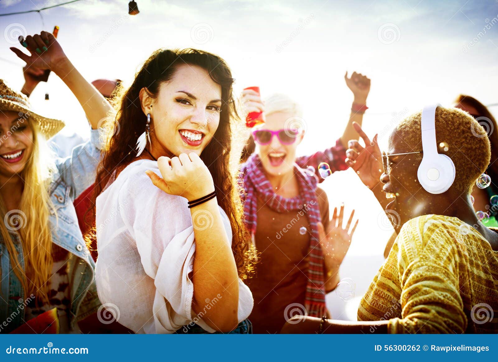 Diversity Dancing Beach Party Celebration Concept Stock Photo - Image ...