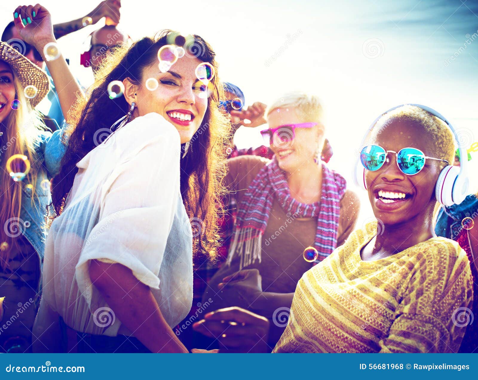 Diversity Dancing Beach Party Celebration Concept Stock Photo - Image ...