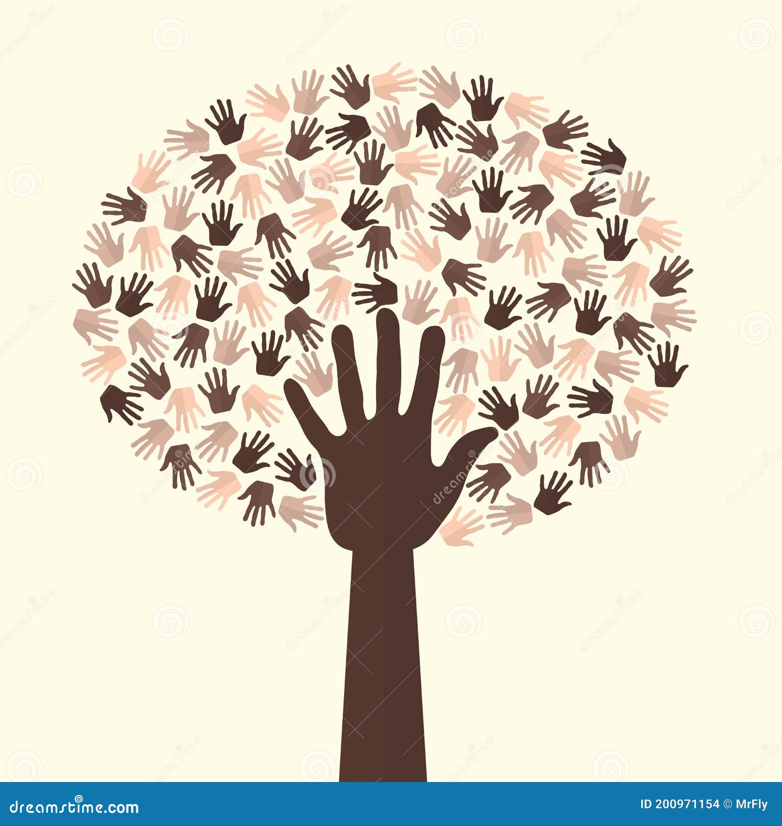 Diversity, Different Coloured Hands, Isolated, Vector Illustration ...