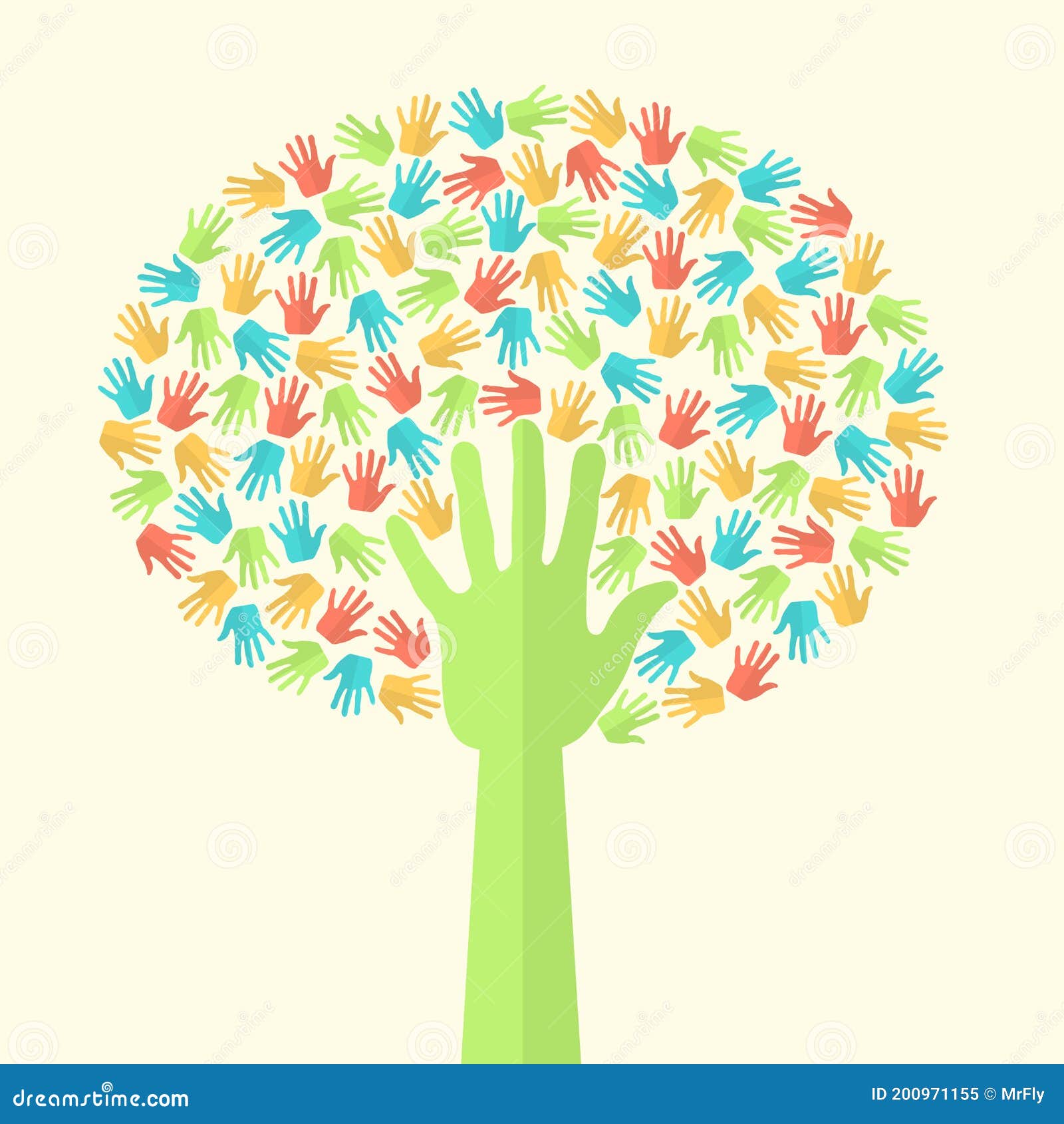 Diversity, Different Coloured Hands, Isolated, Vector Illustration ...