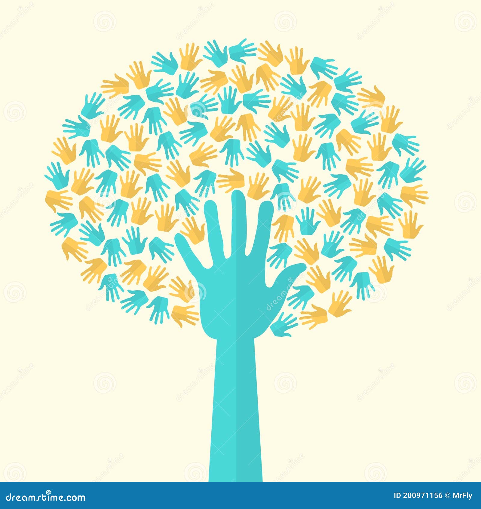Diversity, Different Coloured Hands, Isolated, Vector Illustration ...