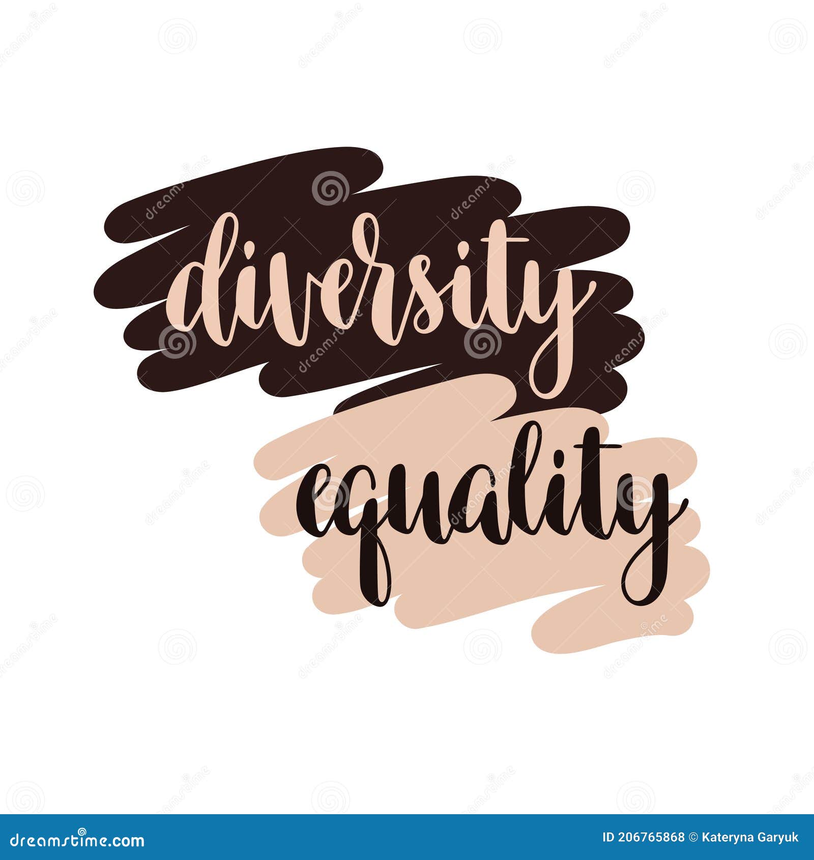 Diversity and Equality Hand Lettering Stock Vector - Illustration of ...