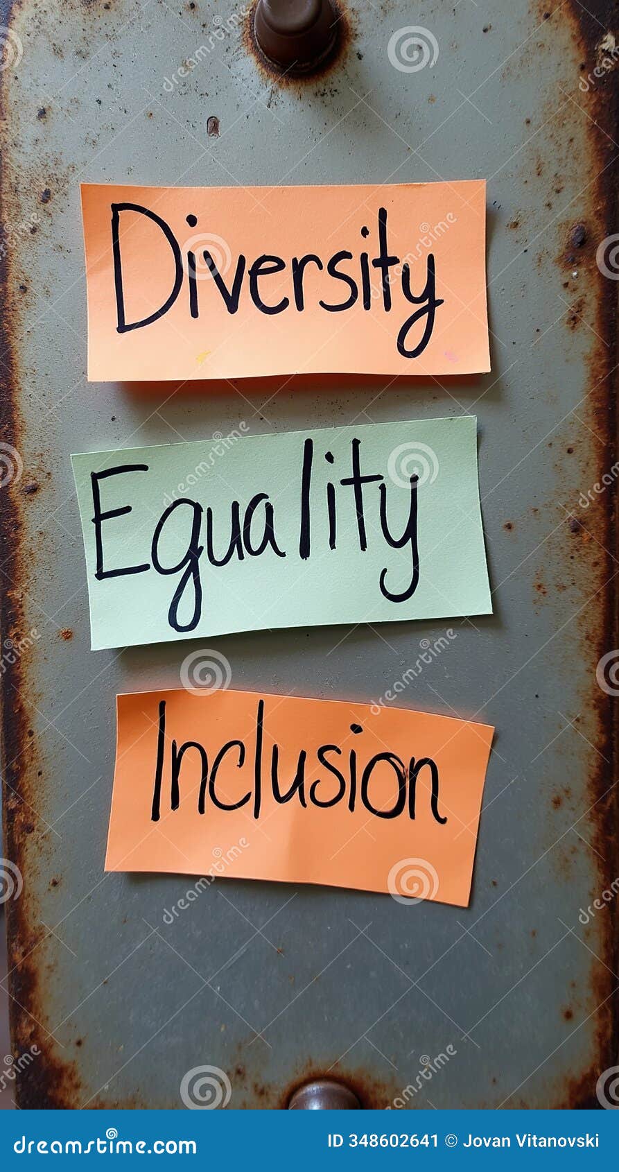 Diversity, Equality, and Inclusion Message on Sticky Notes Stock ...