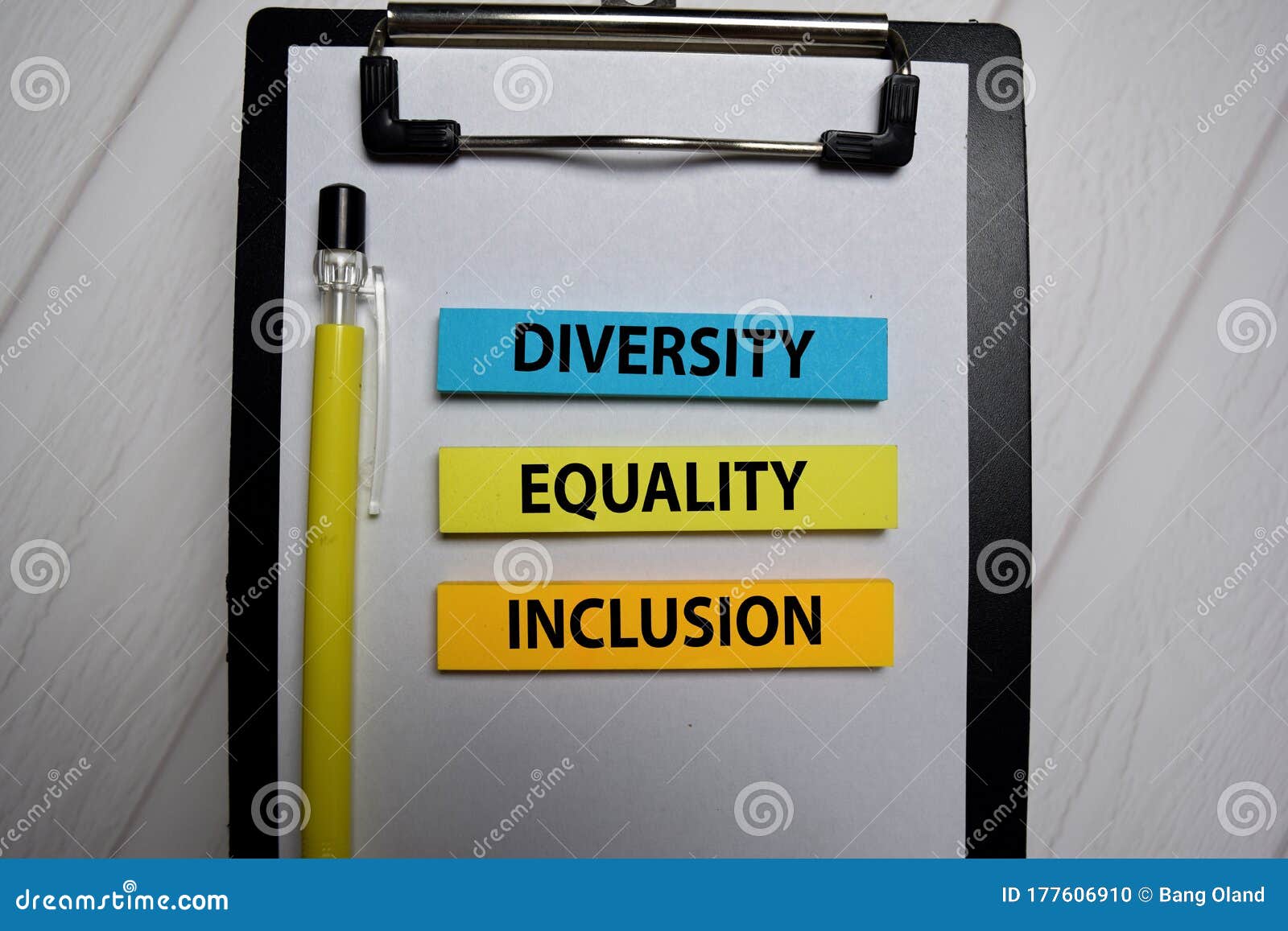 Diversity Equality Inclusion Write On A Sticky Note Isolated On Office ...