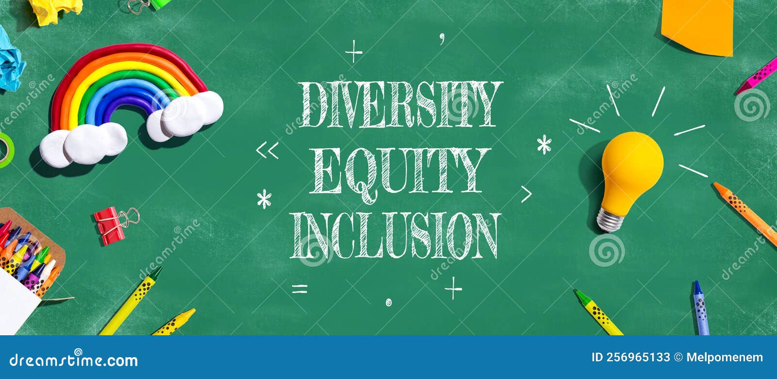 Diversity, Equity and Inclusion Theme with School Supplies - Flat Lay ...
