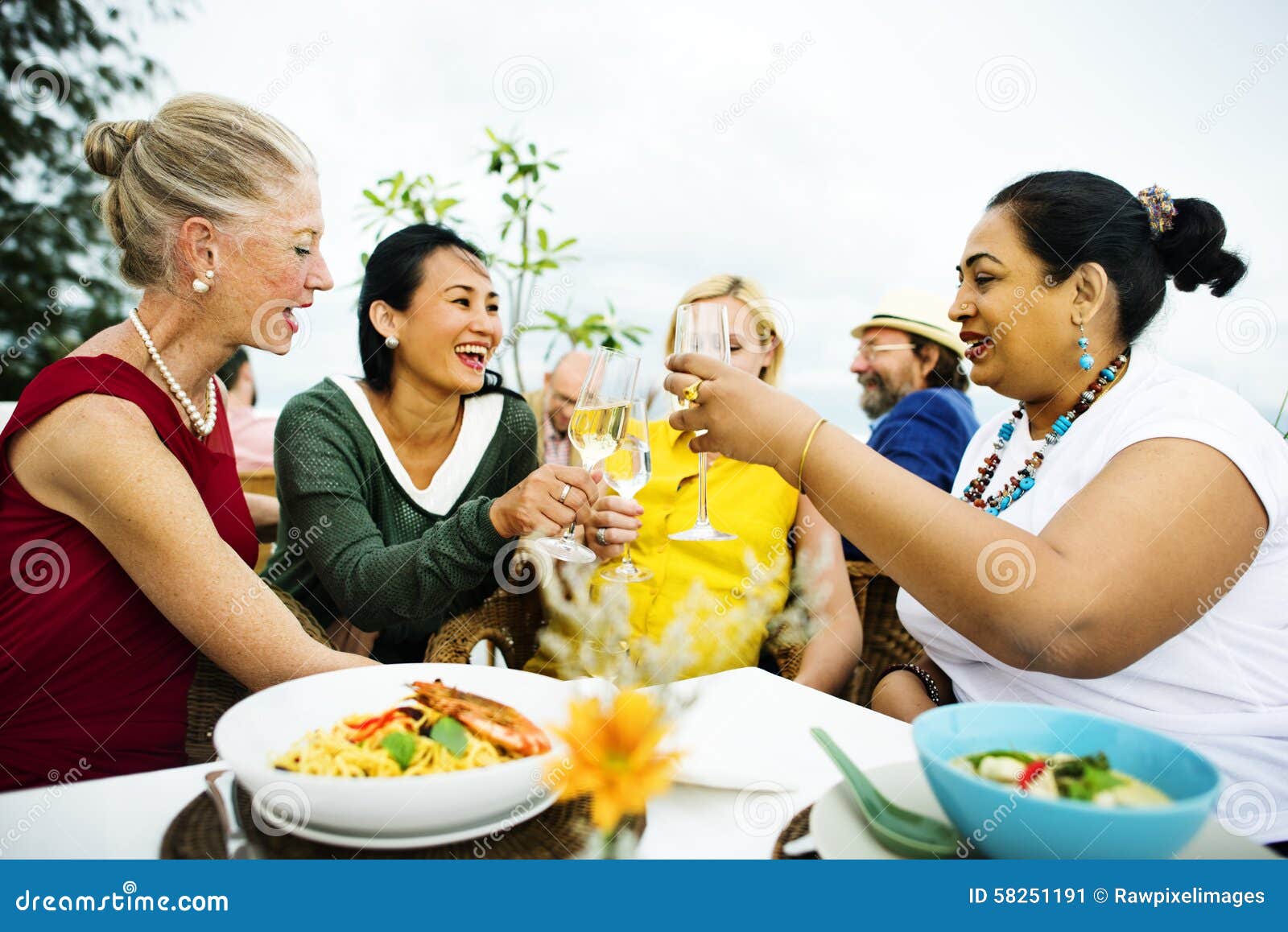 Diversity Friends Hanging Out Party Dining Concept Stock Image - Image ...
