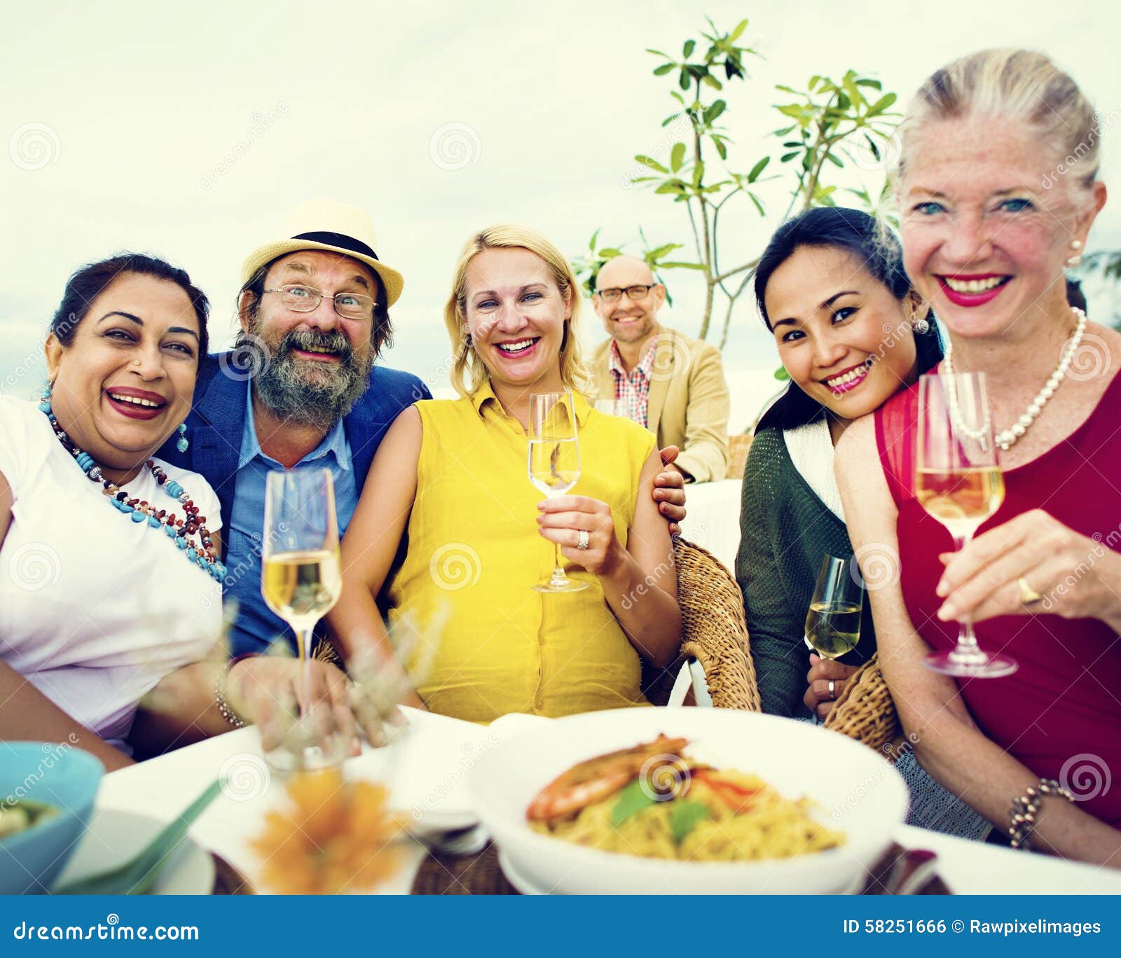 Diversity Friends Hanging Out Party Dining Concept Stock Photo - Image ...