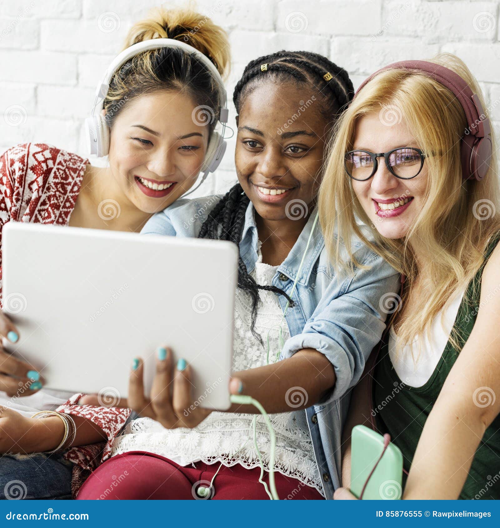Diversity Friends Women Using Digital Tablet Concept Stock Image ...
