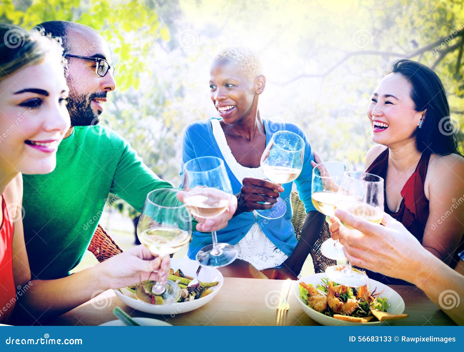 Diversity Friendship Dining Hanging Out Luncheon Concept Stock Image ...