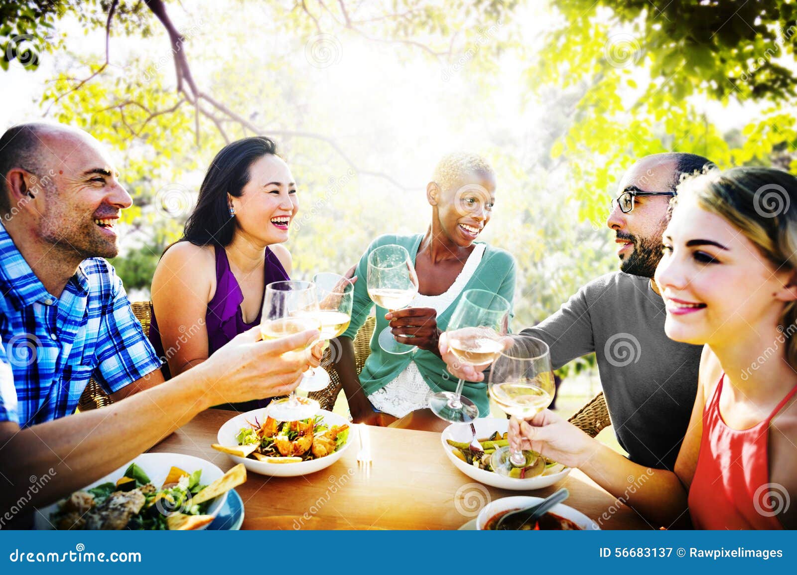 Diversity Friendship Dining Hanging Out Luncheon Concept Stock Image ...