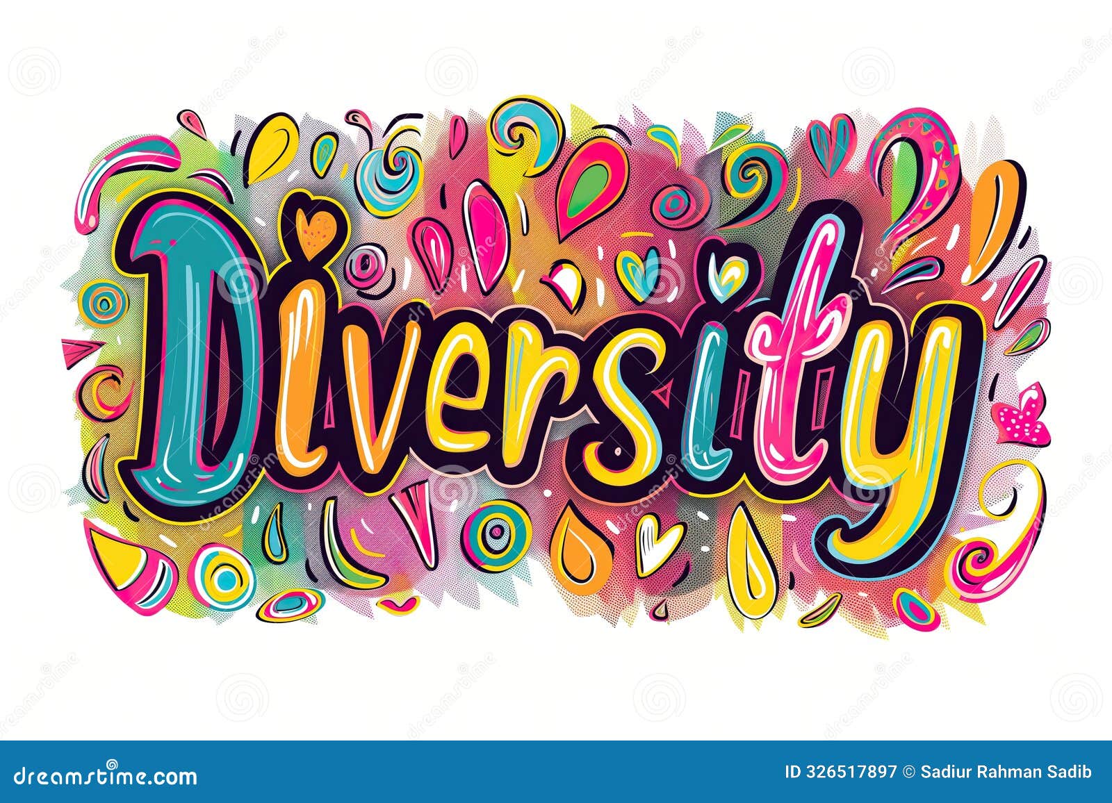 Diversity. Hand Drawn Lettering Stock Illustration - Illustration of ...