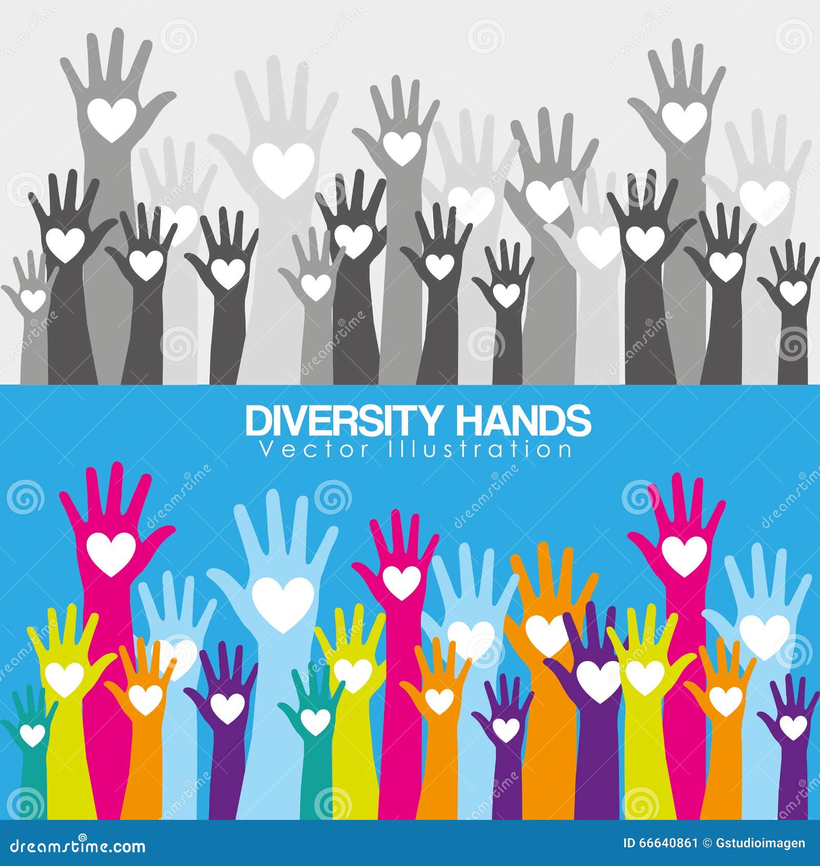 Diversity hands design stock illustration. Illustration of equality ...