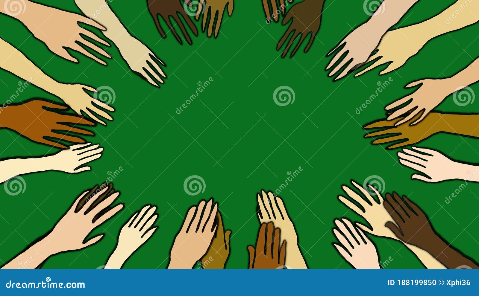 Diversity Interconnection Hands Around Earth, Ecology Concept. Green ...