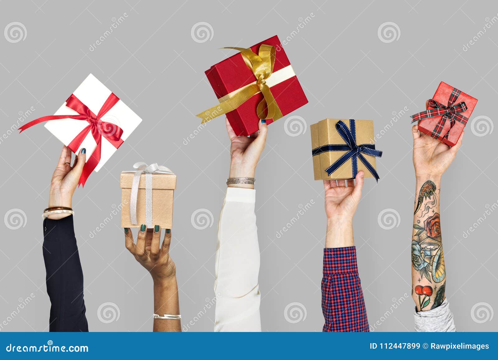 Diversity Hands Holding Gifts Together Stock Image - Image of ...