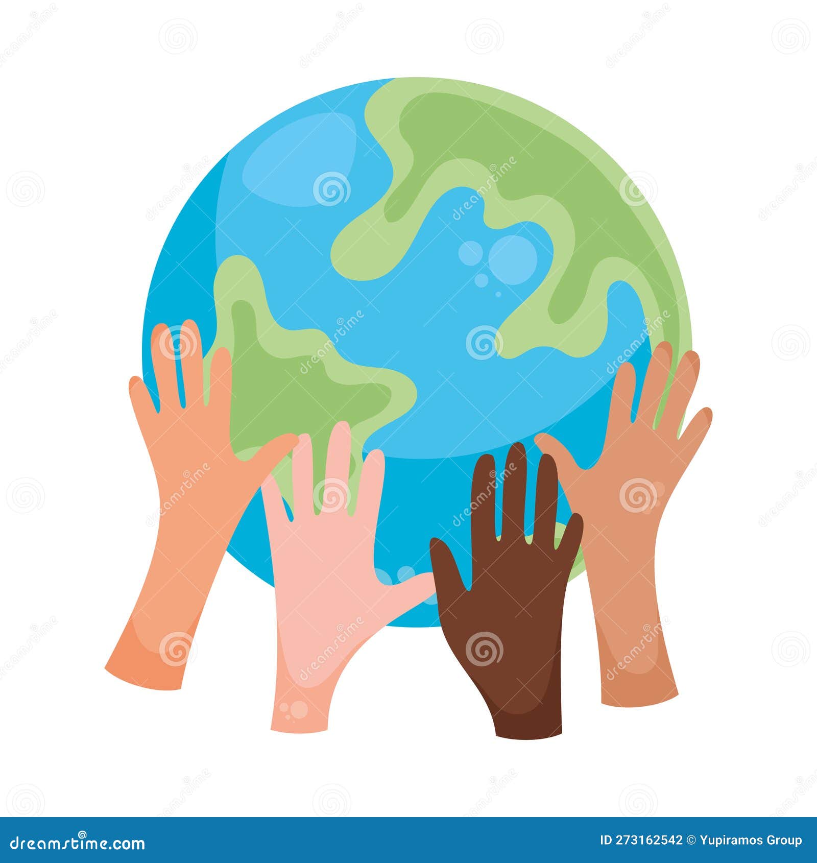 Diversity Hands Lifting Planet Earth Stock Vector - Illustration of ...