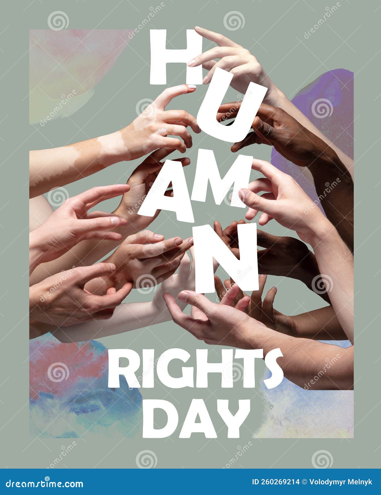 Diversity. Hands of People of Different Nations and Religion on Bright ...