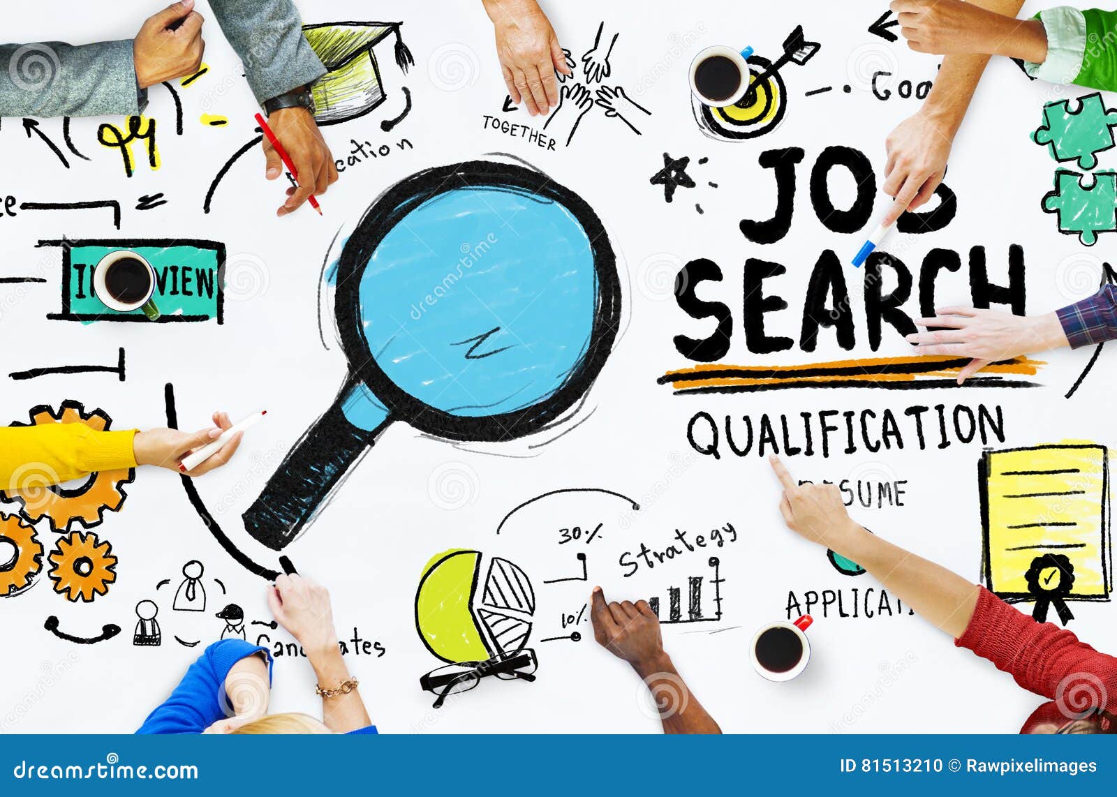 Diversity Hands Searching Job Search Opportunity Concept Stock Photo ...
