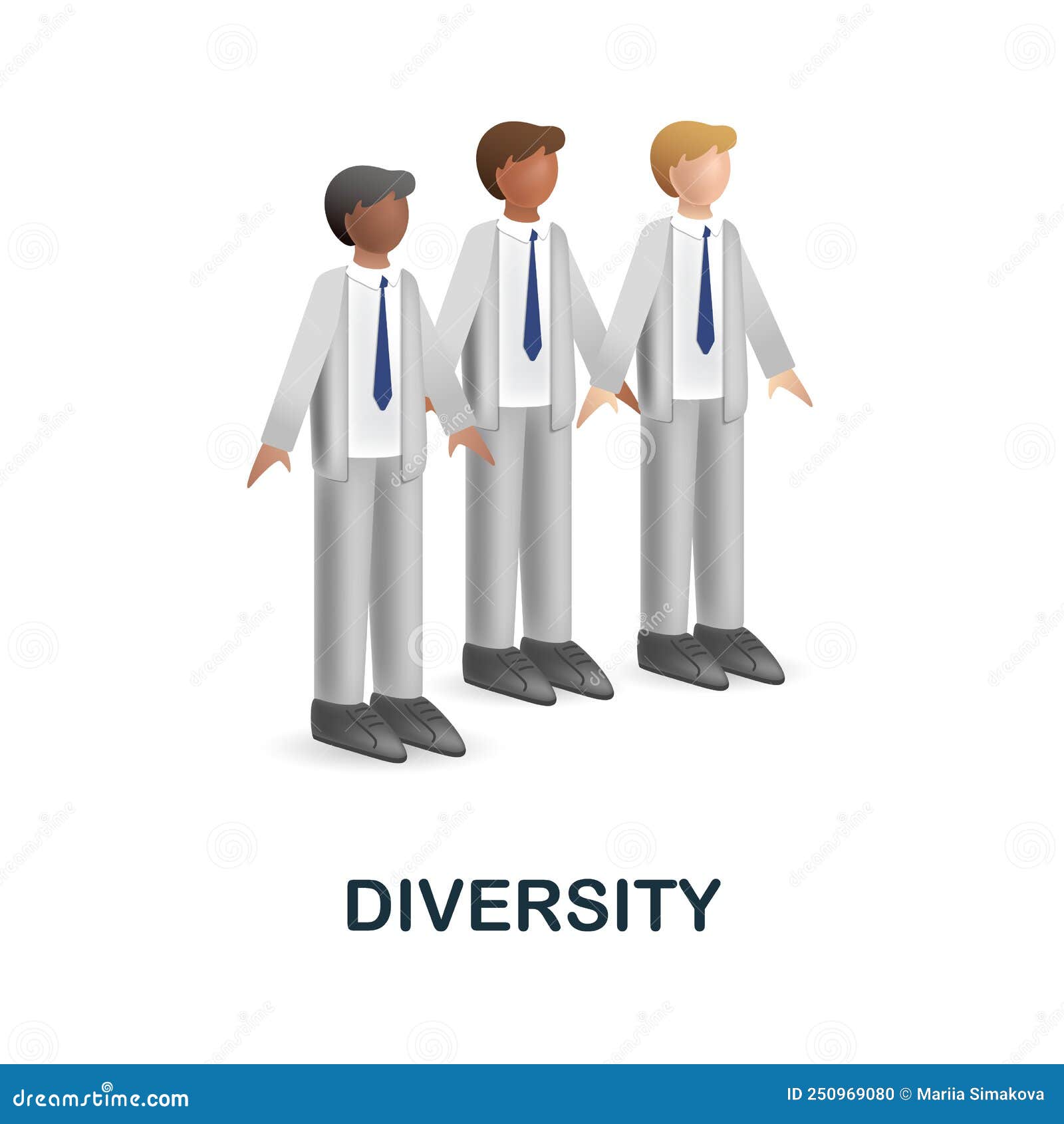 Diversity Icon in 3d. Colored Illustration from Core Values Collection ...