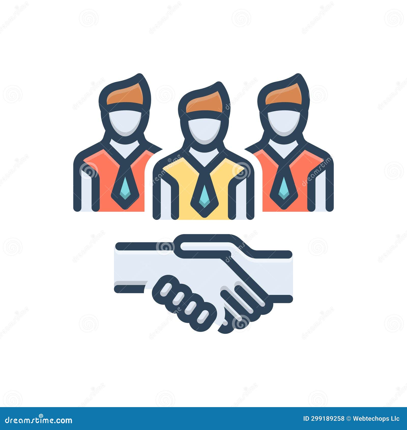 Color Illustration Icon for Diversity, Diversification and Teamwork ...