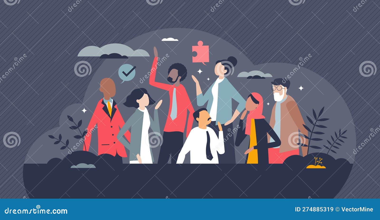 Diversity On Workplace Concept Icon With Text Vector Illustration ...