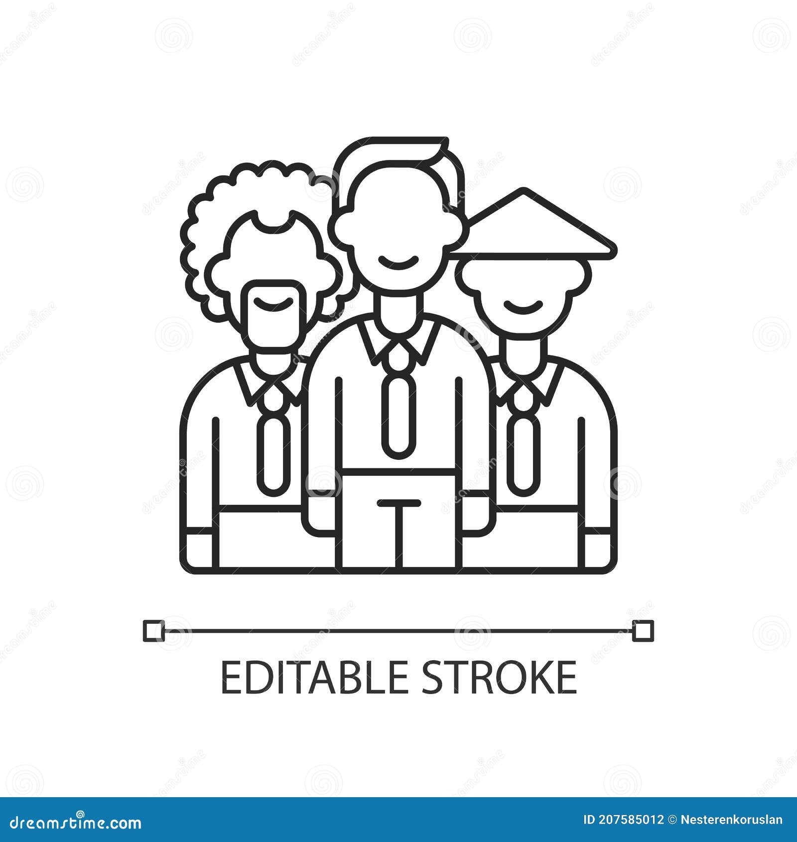 Diversity linear icon stock illustration. Illustration of integrity ...