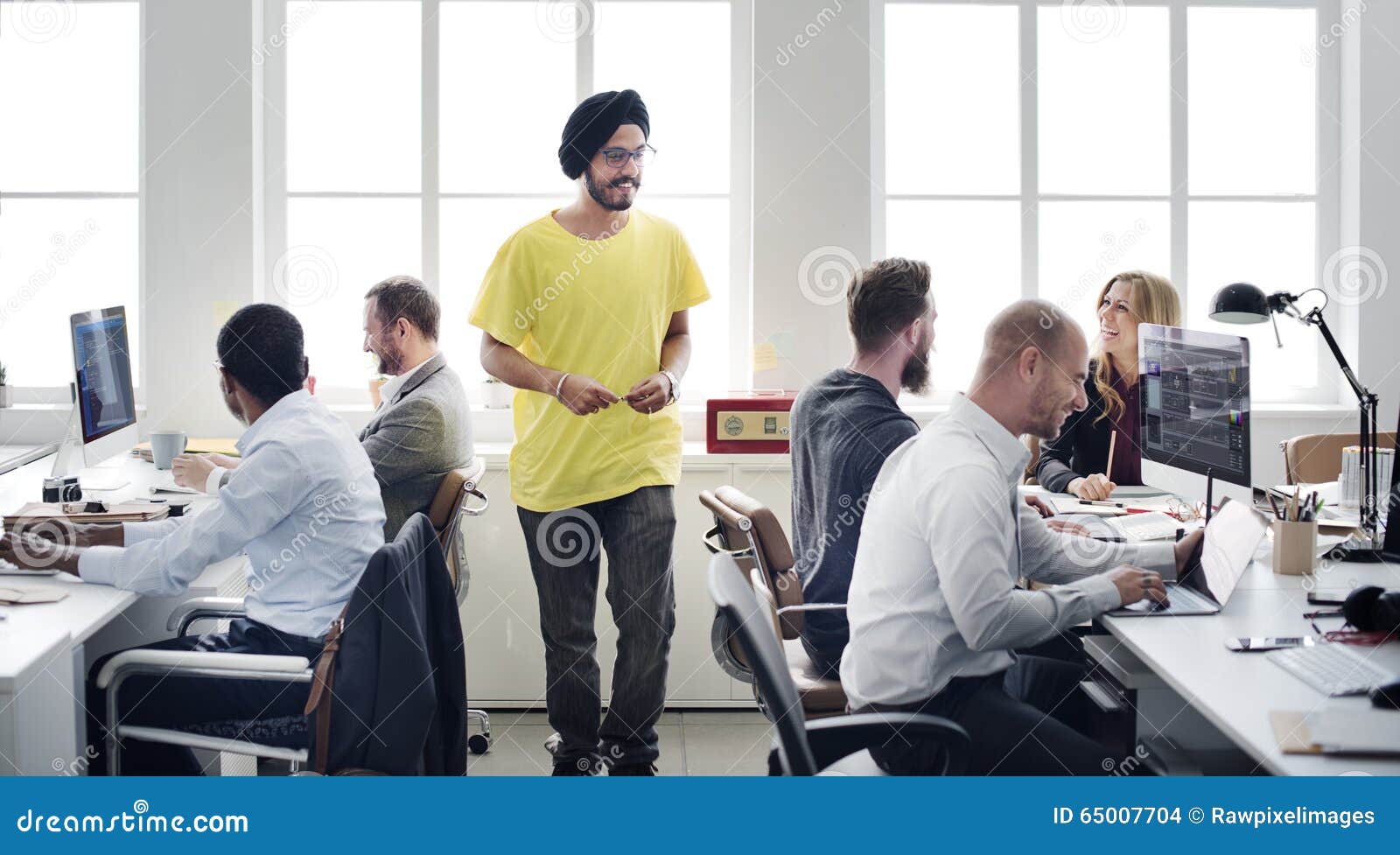 Diversity Office Worker Working Cheerful Concept Stock Photo - Image of ...