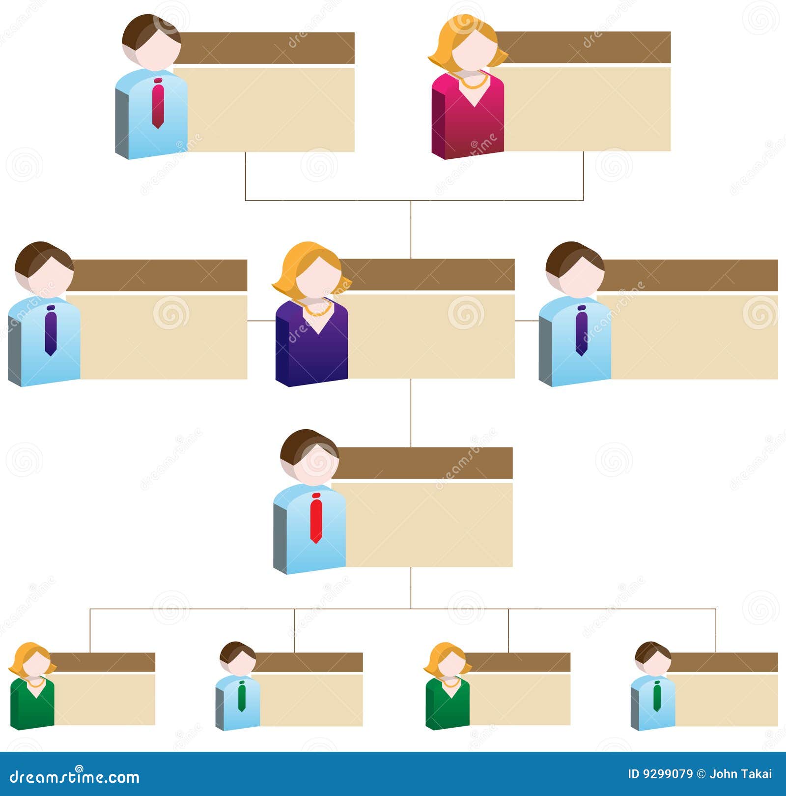 Diversity Organizational Chart Cartoon Vector | CartoonDealer.com #9299079