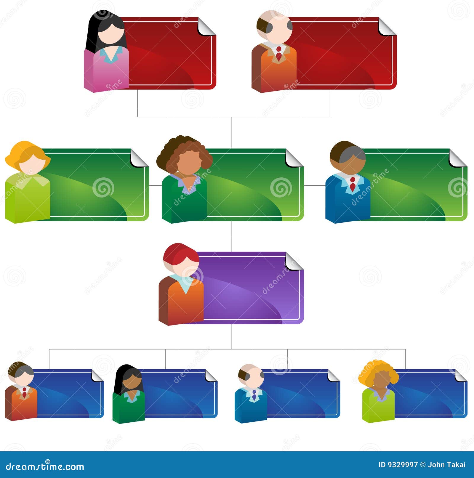 Diversity Organizational Chart Cartoon Vector | CartoonDealer.com #9639677