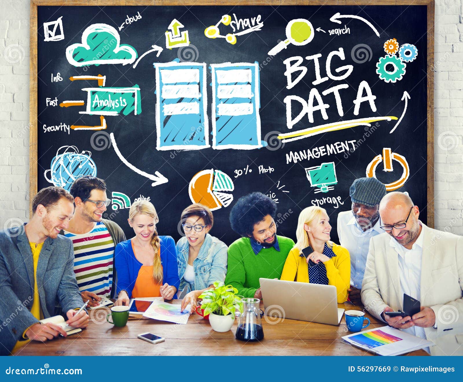 Diversity People Big Data Learning Teamwork Discussion Concept Stock ...