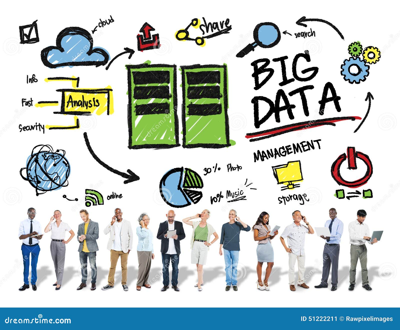 Diversity People Big Data Share Digital Devices Concept Stock Image ...