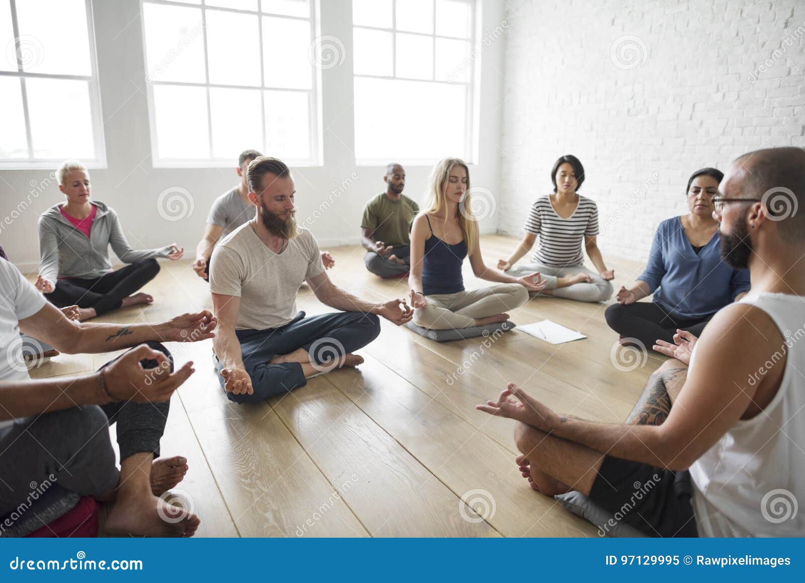 Diversity People Exercise Class Relax Concept Stock Image - Image of ...