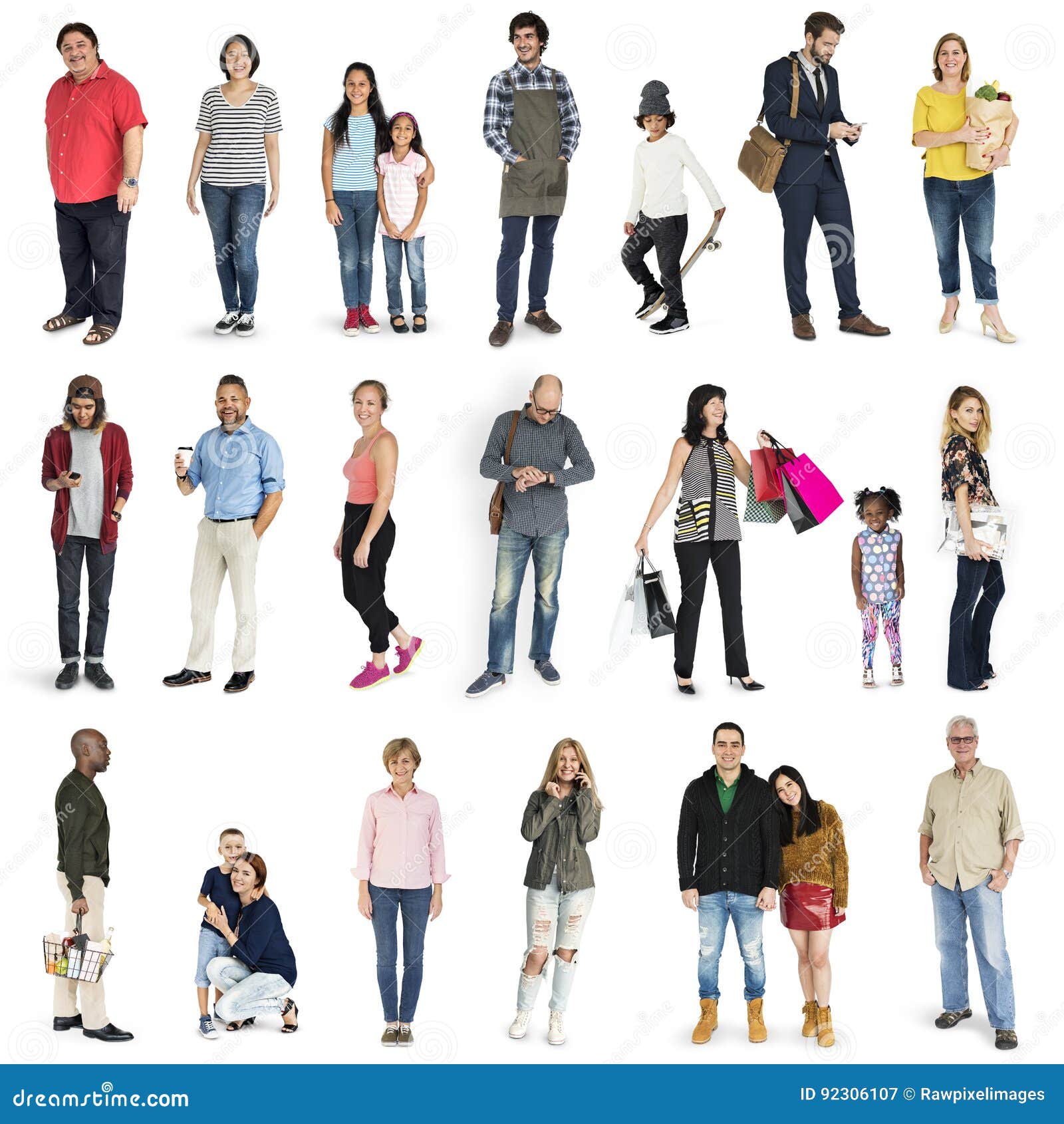 Diversity People Set Gesture Standing Together Studio Isolated Stock ...