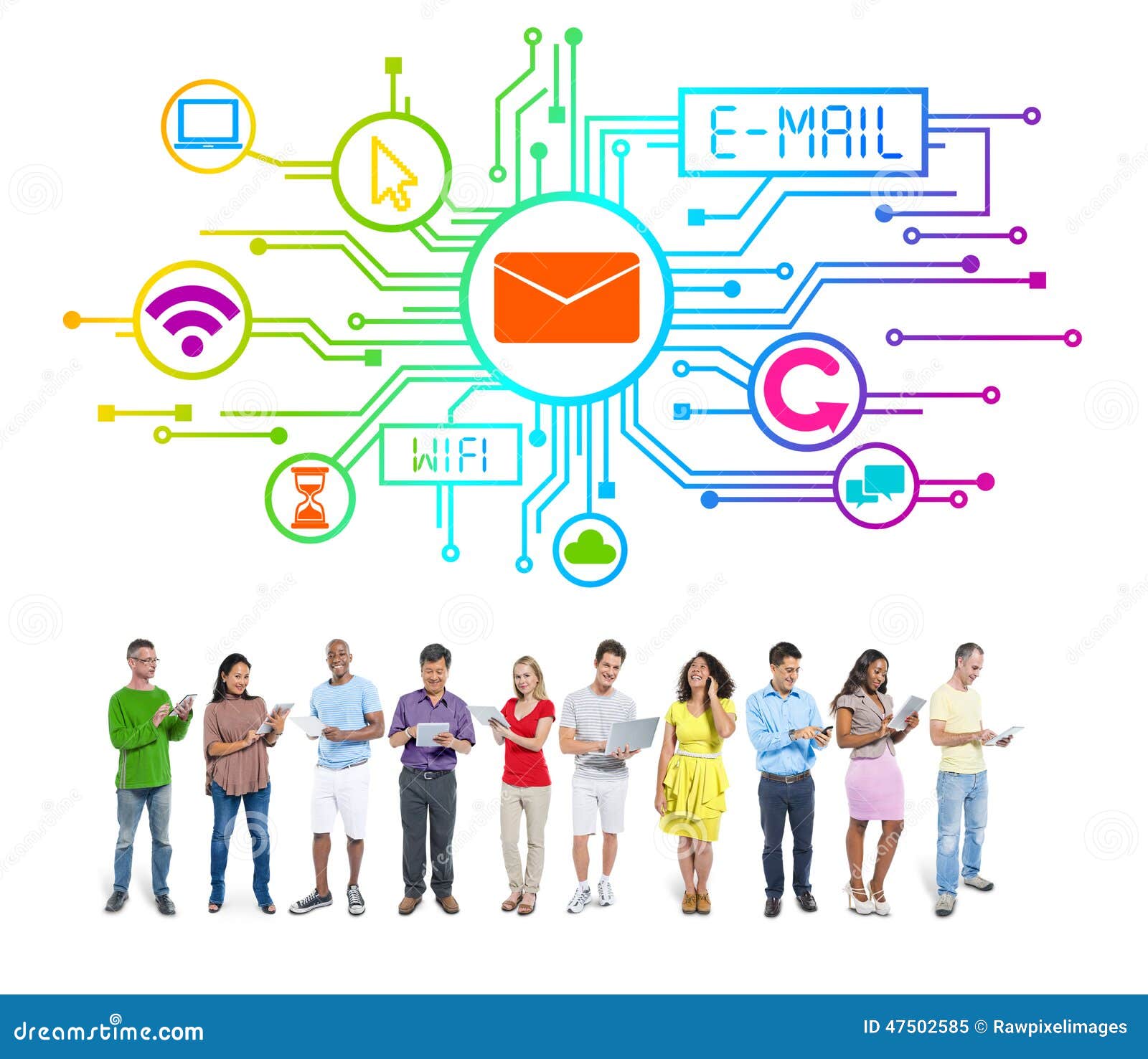 Diversity People Social Networking Internet E-Mail Concept Stock Image ...