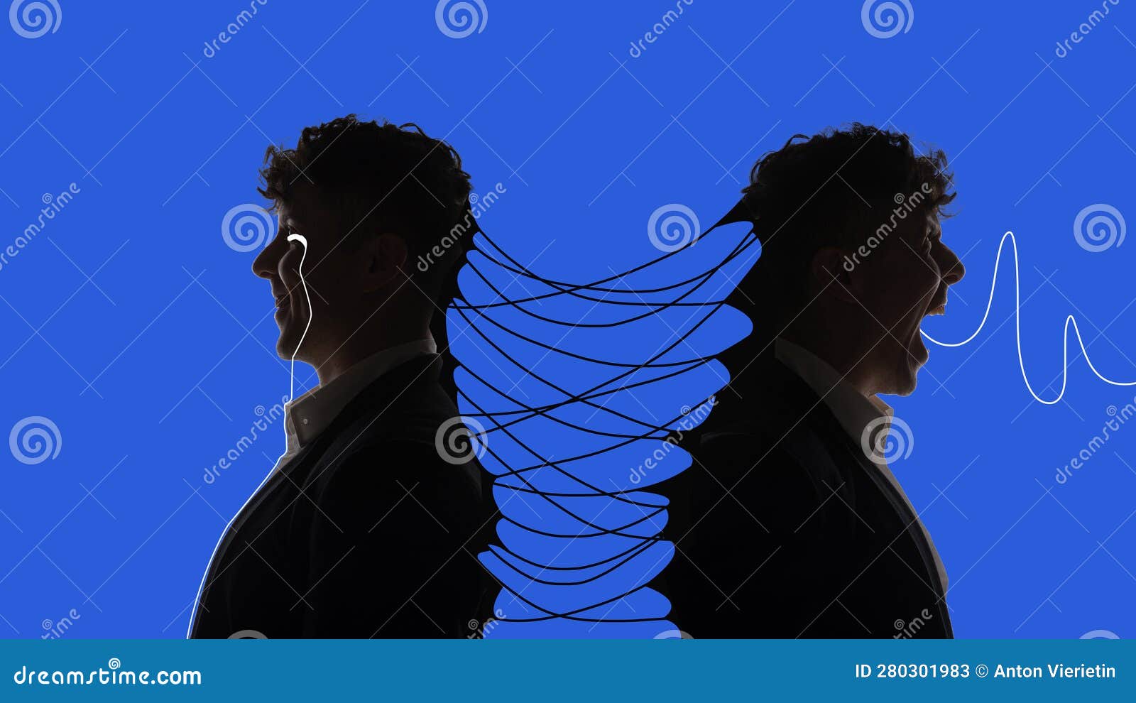 Diversity of Self-expression. Man Crying from Depression and Shouting ...