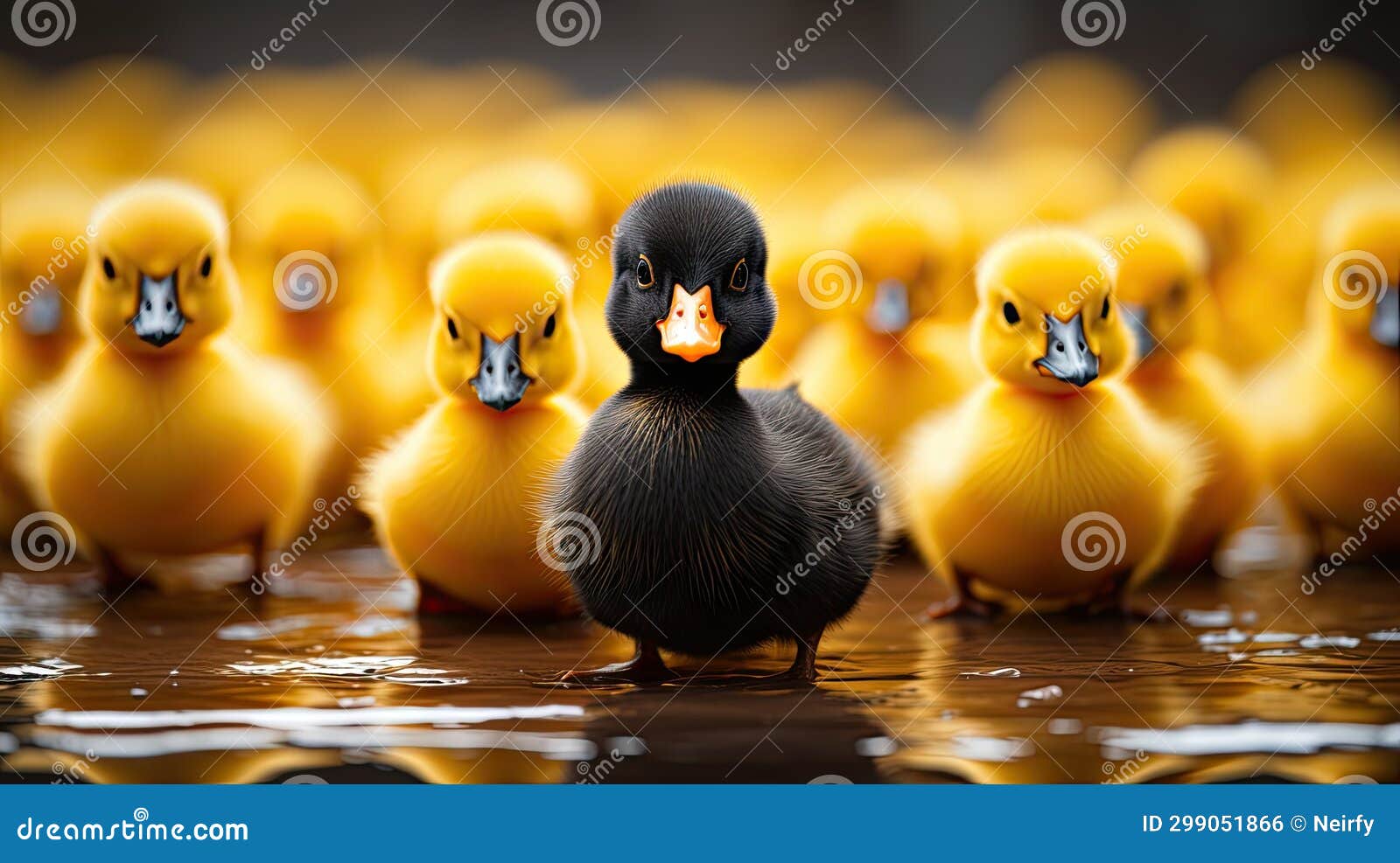 Diversity and a Stand Out Concept with Little Ducks Stock Illustration ...