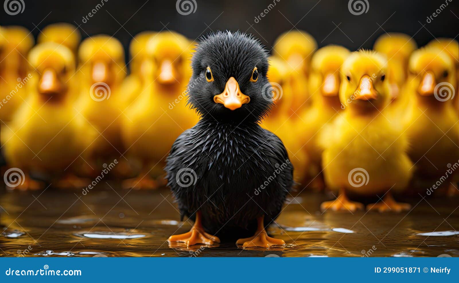 Diversity and a Stand Out Concept with Little Ducks Stock Illustration ...