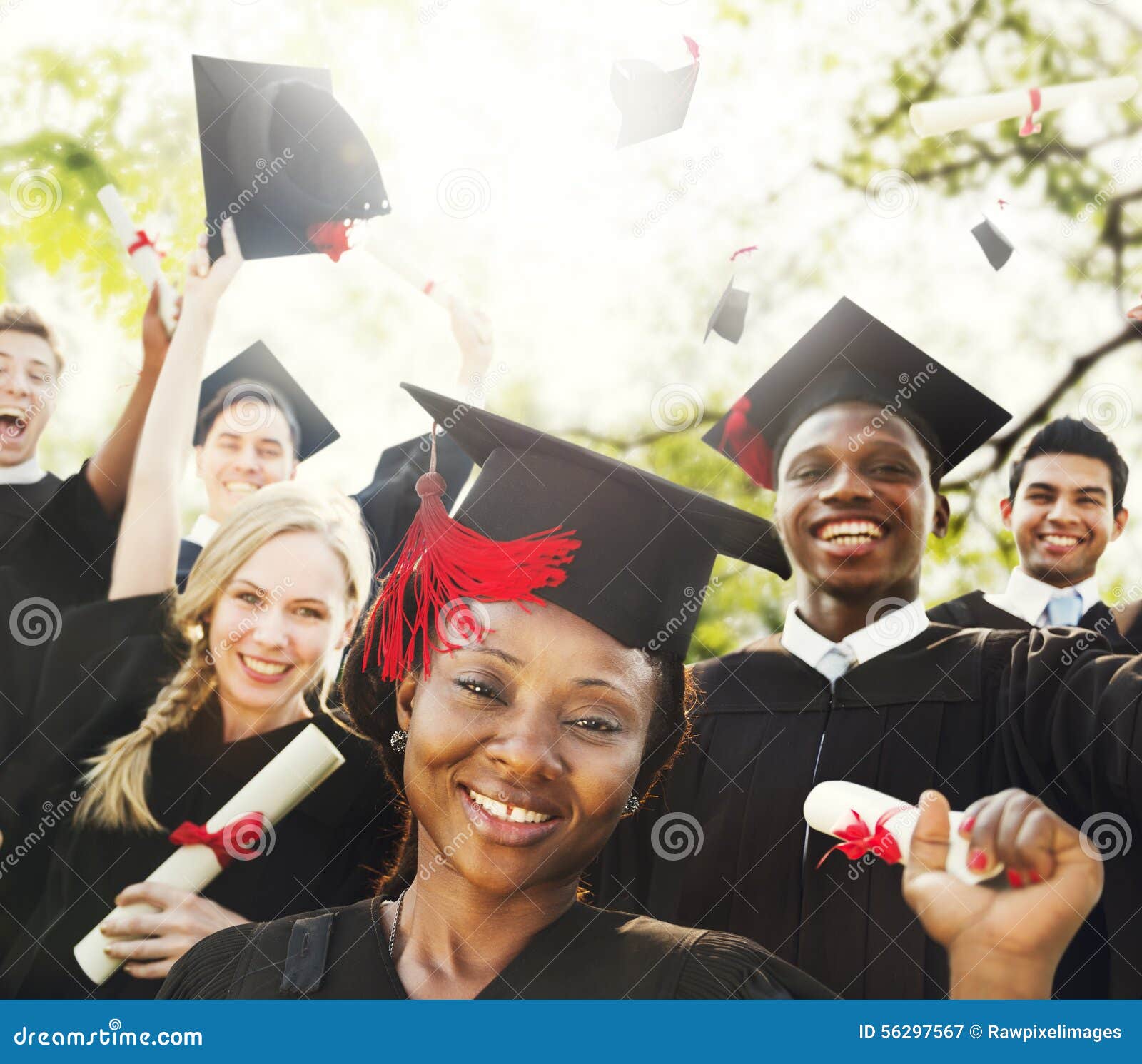 Diversity Students Graduation Success Celebration Concept Stock Image ...