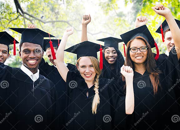 Diversity Students Graduation Success Celebration Concept Stock Image ...