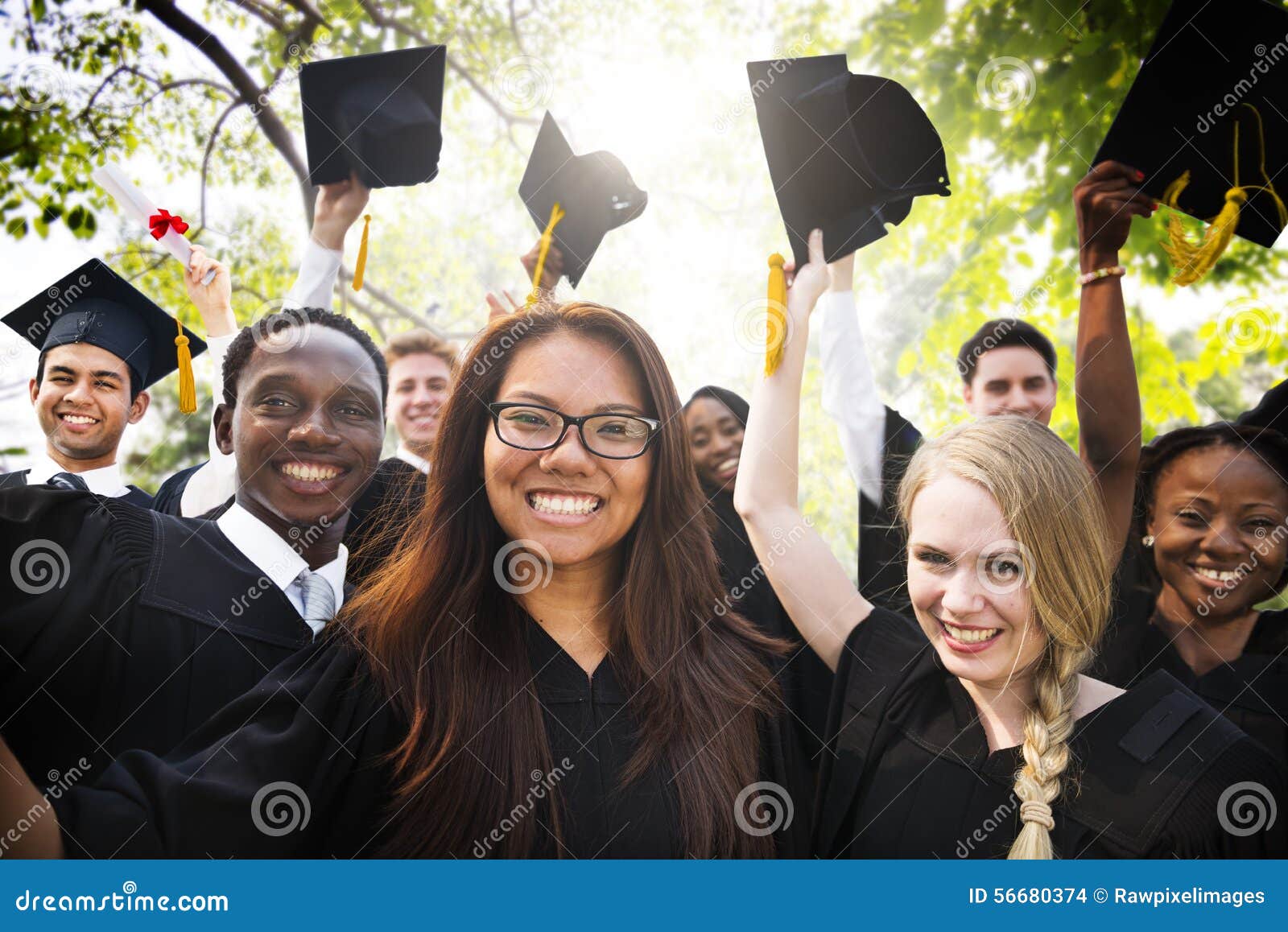 Diversity Students Graduation Success Celebration Concept Stock Photo ...