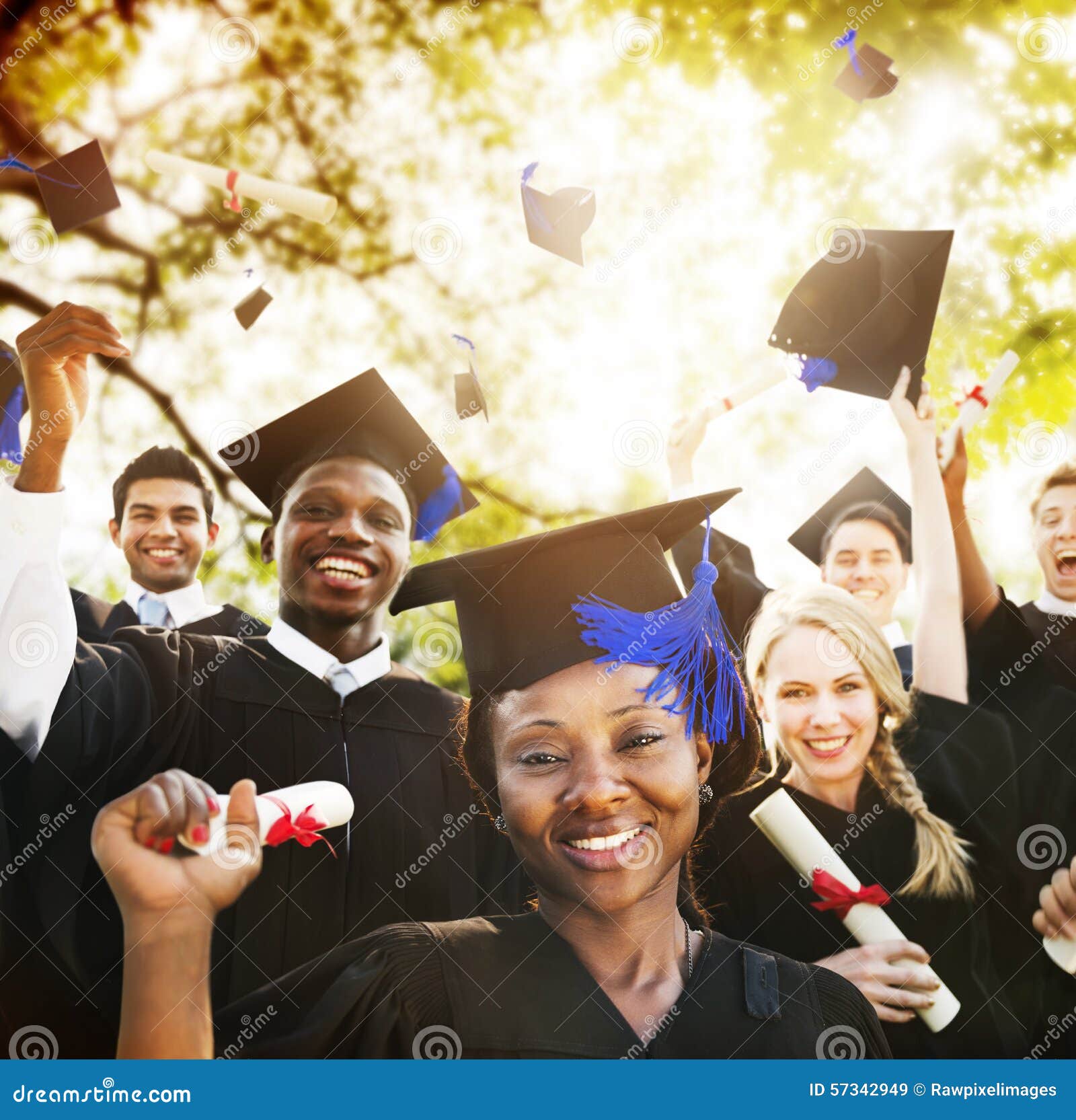 Diversity Students Graduation Success Celebration Concept Stock Image ...