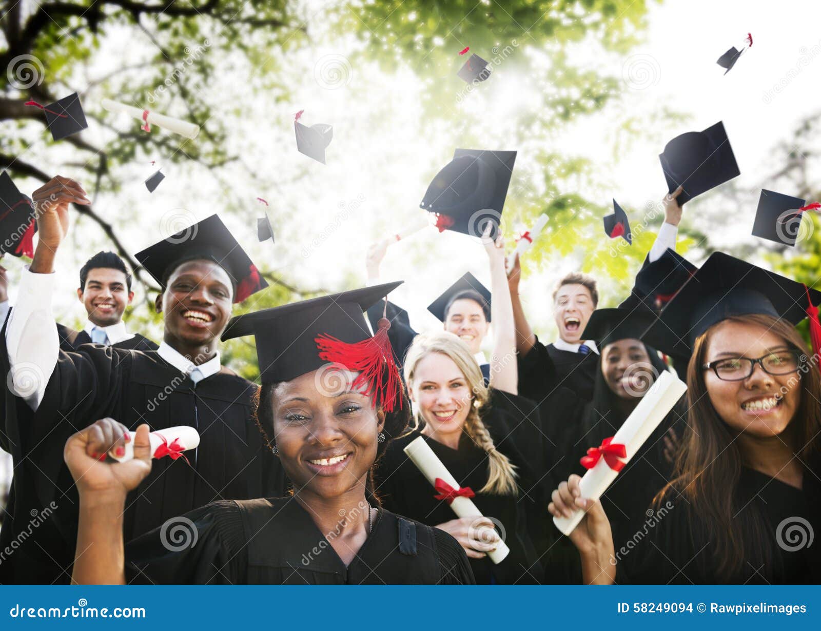 Diversity Students Graduation Success Celebration Concept Stock Photo ...