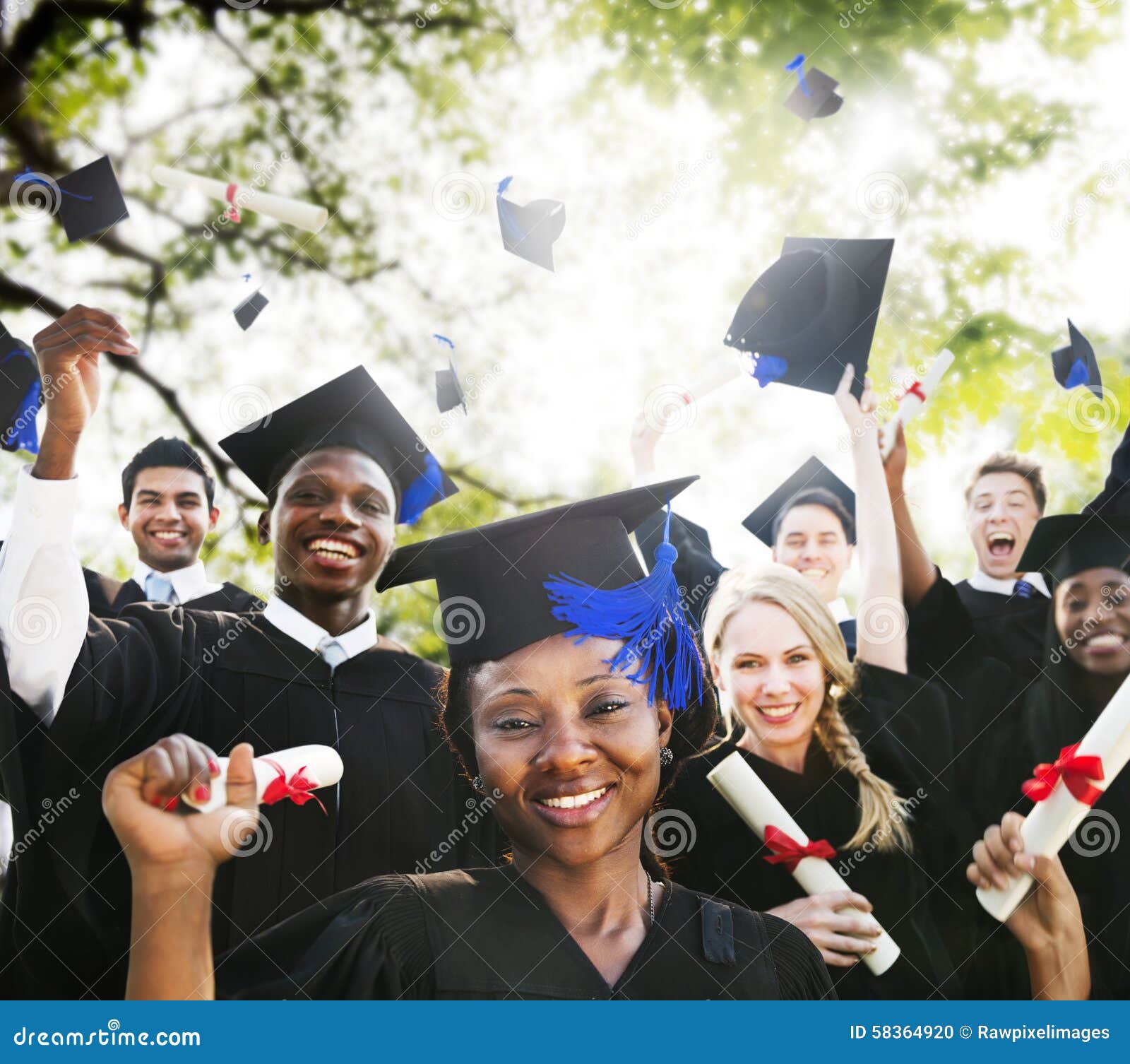 Diversity Students Graduation Success Celebration Concept Stock Photo ...